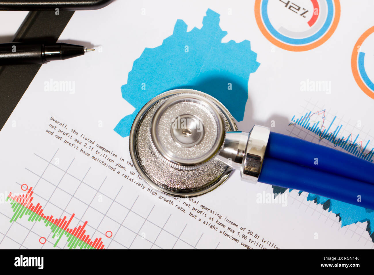 German Economic Chart and Interrogator Stock Photo - Alamy