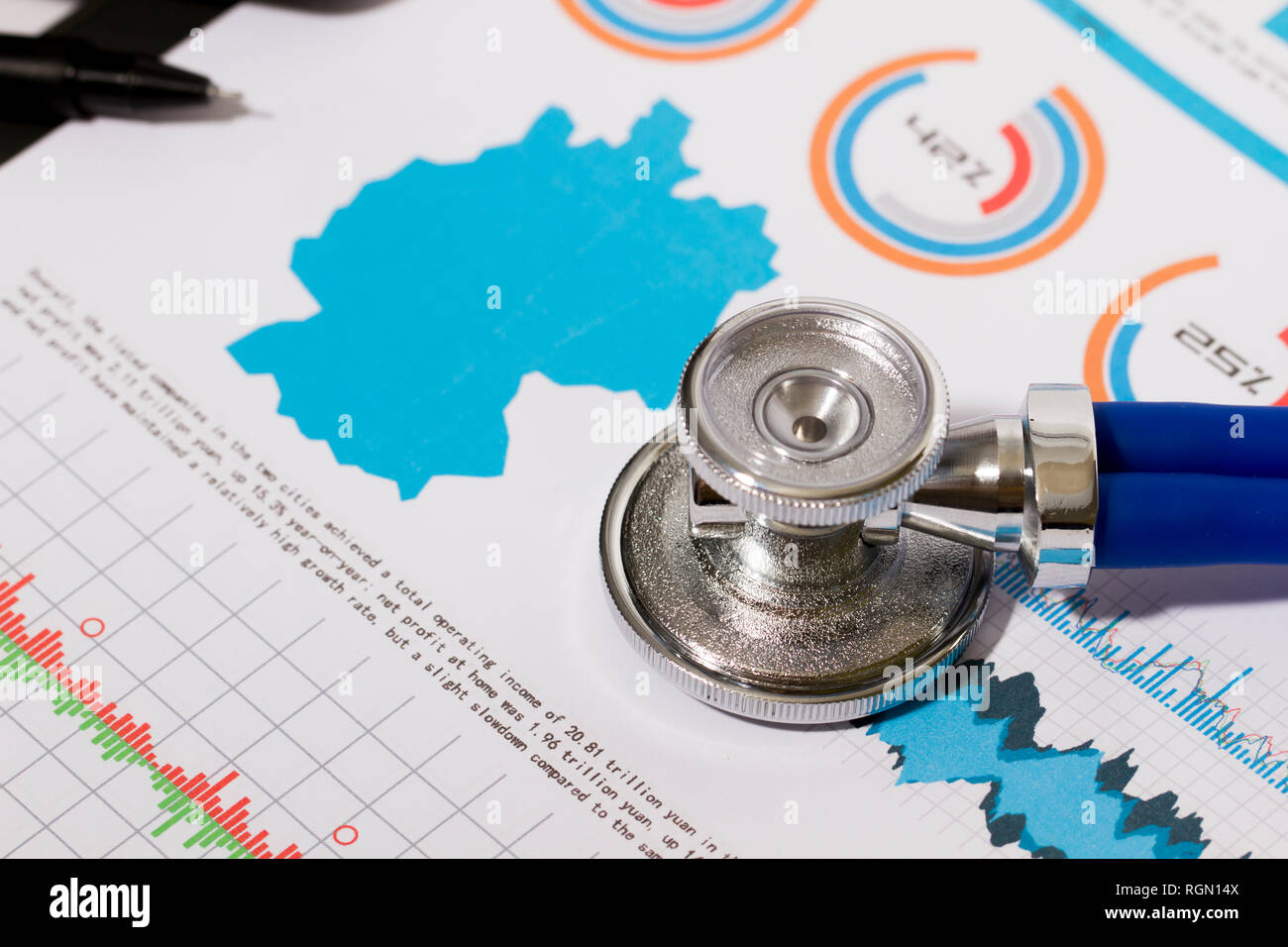 German Economic Chart and Interrogator Stock Photo - Alamy