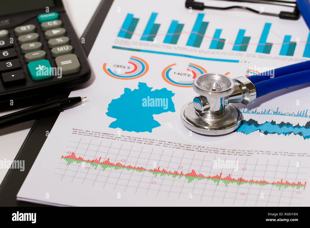 German Economic Chart and Interrogator Stock Photo - Alamy