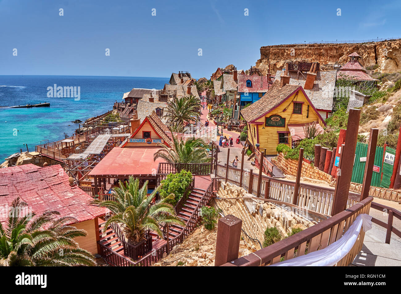 Scenic view from the Popeye village. Also known as Sweethaven Village ...