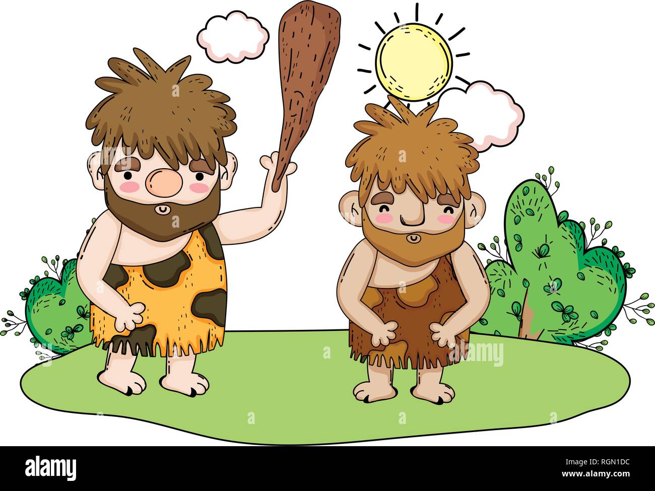 cavemen comic in the landscape Stock Vector Image & Art - Alamy