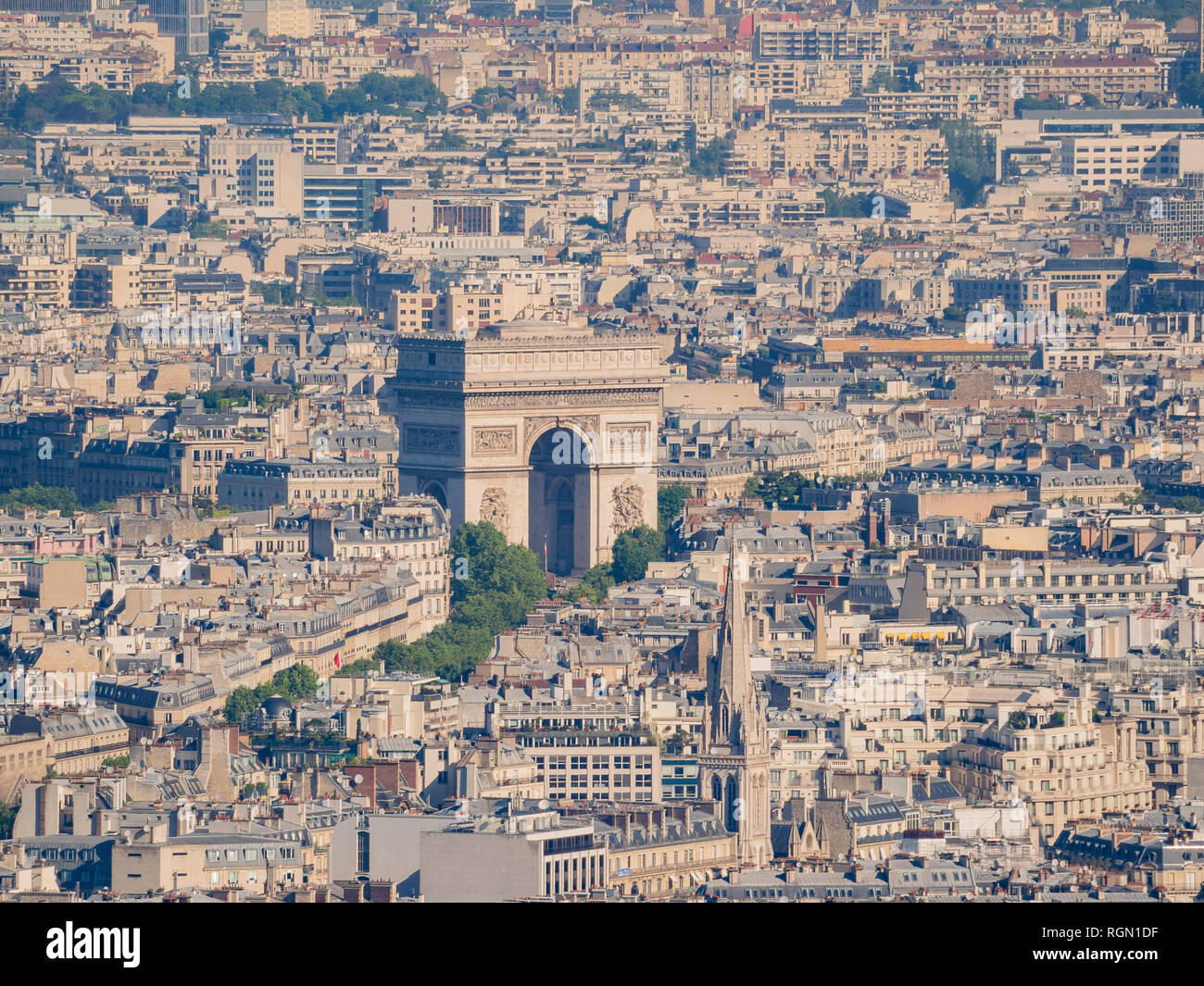 Aerial view of the Arc de Triomphe and cityscape at Paris, France Stock Photo - Alamy