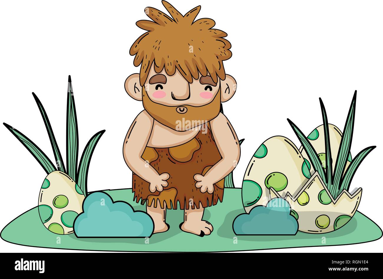caveman comic in the landscape Stock Vector Image & Art - Alamy