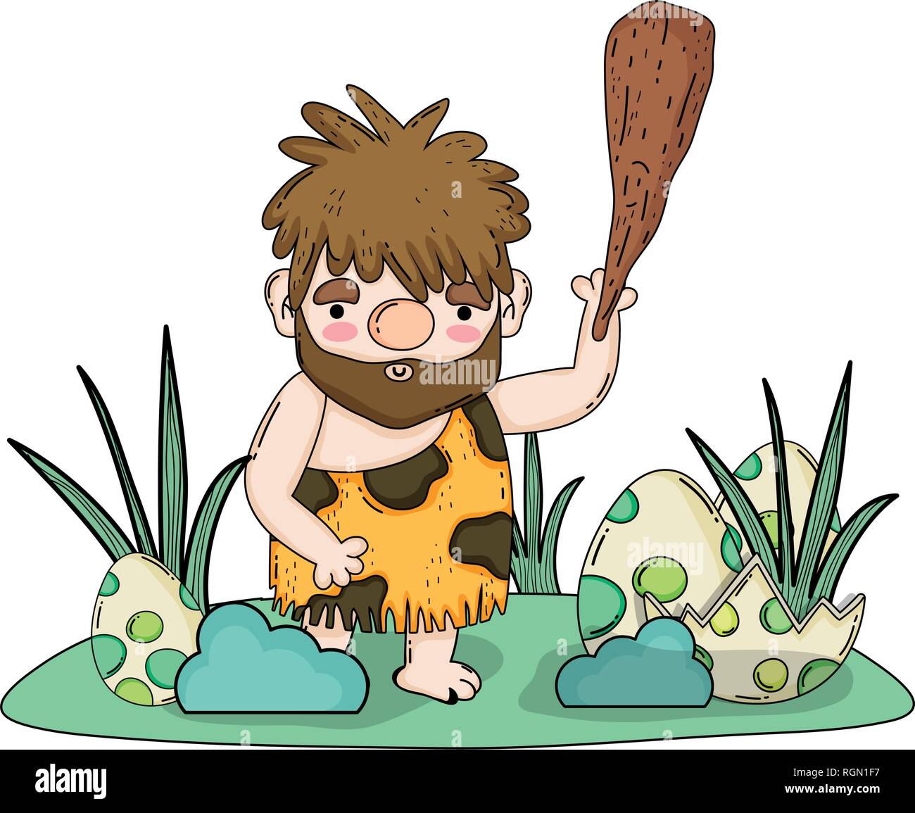 caveman comic in the landscape Stock Vector Image & Art - Alamy