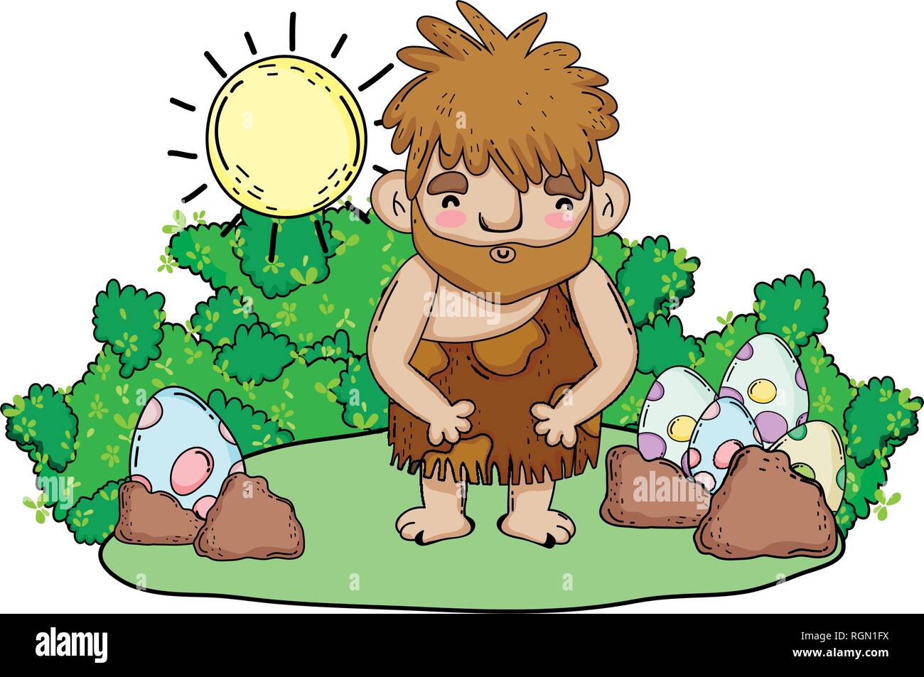 caveman comic in the landscape Stock Vector Image & Art - Alamy