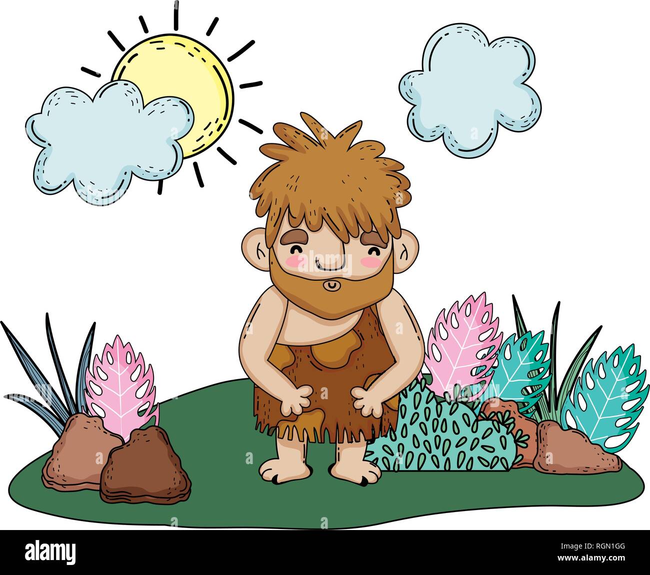 caveman comic in the landscape Stock Vector Image & Art - Alamy