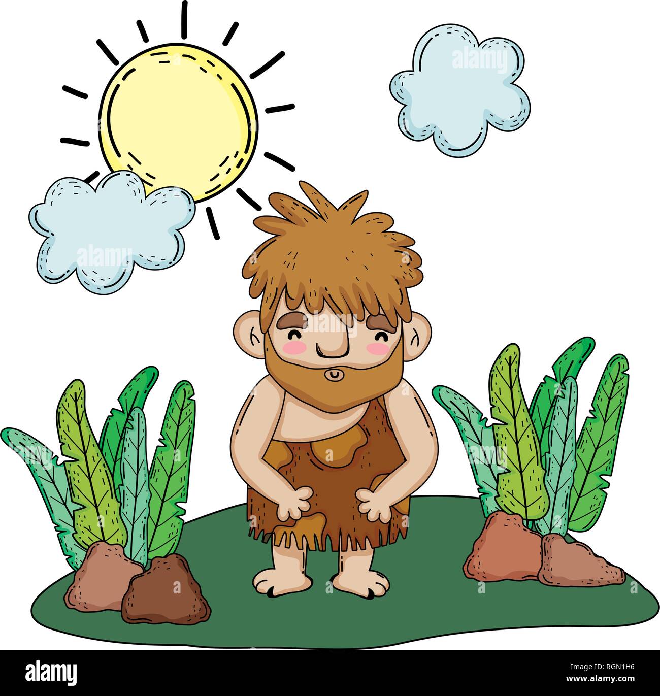 caveman comic in the landscape Stock Vector Image & Art - Alamy