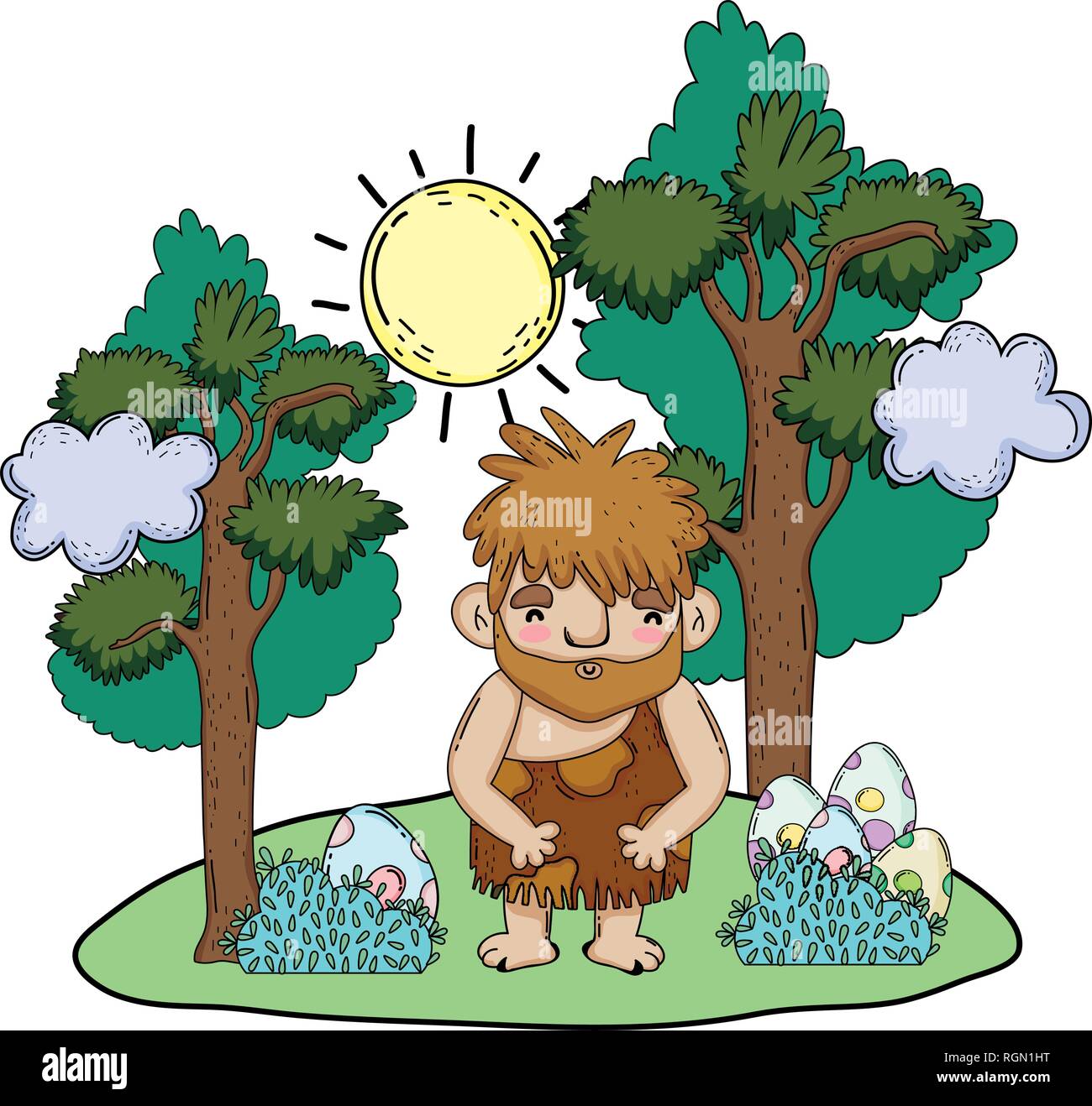 caveman comic in the landscape Stock Vector Image & Art - Alamy