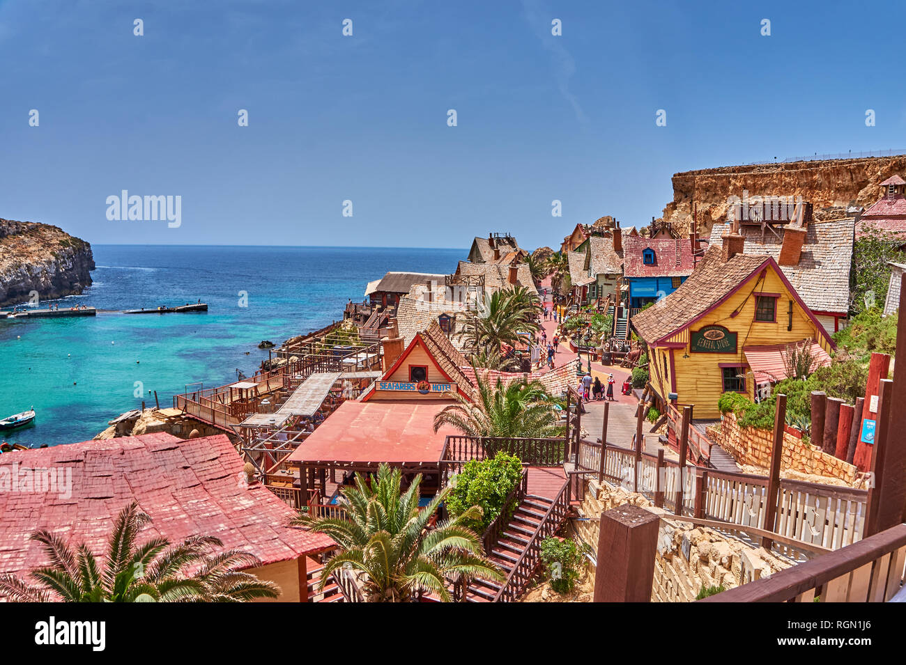 Scenic view from the Popeye village. Also known as Sweethaven Village ...