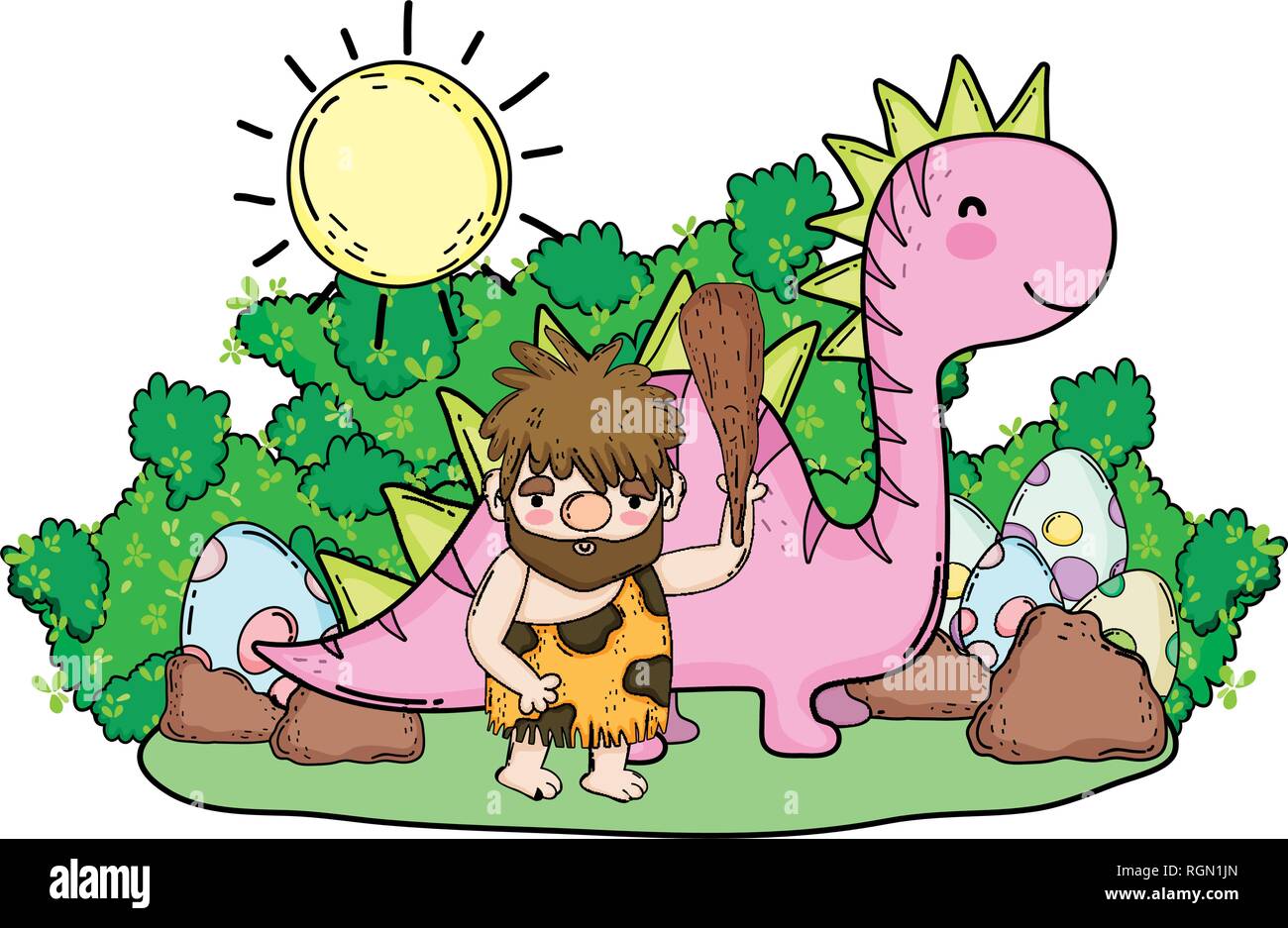 Dinosaur man evolution Stock Vector Images - Alamy