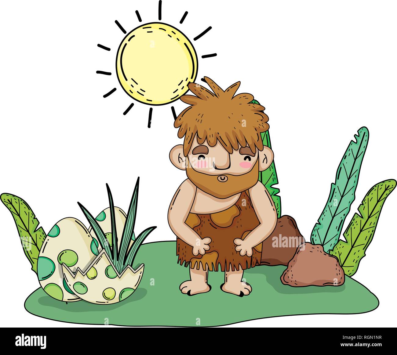 caveman comic in the landscape Stock Vector Image & Art - Alamy