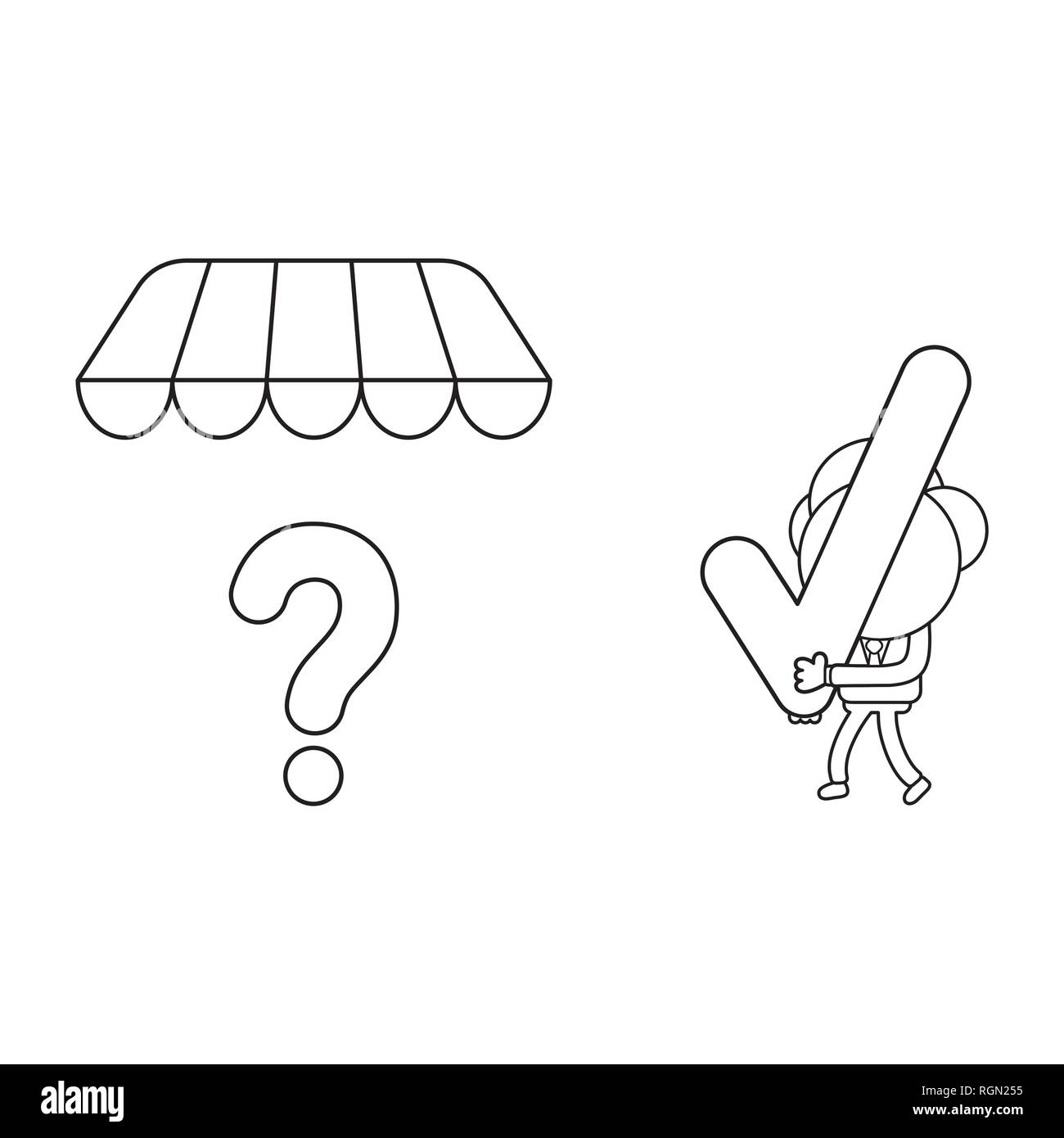 Vector illustration businessman character walking and carrying check ...