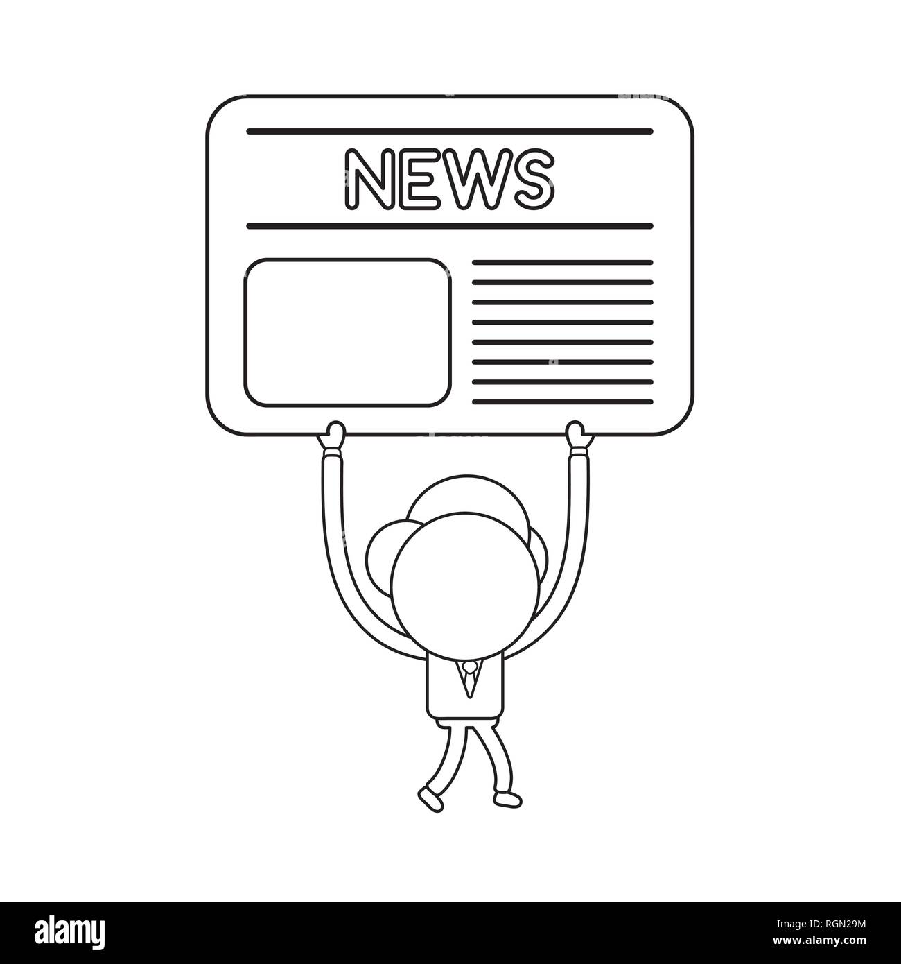 Man walking holding newspaper Stock Vector Images - Alamy