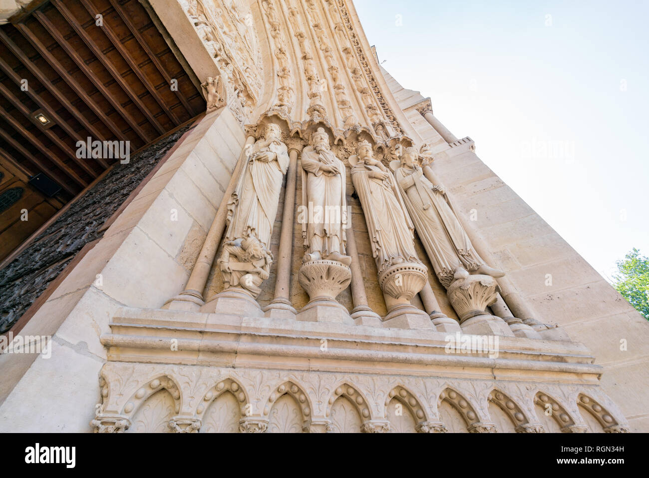Exterior view of the famous Notre-Dame de Paris at Paris, France Stock ...