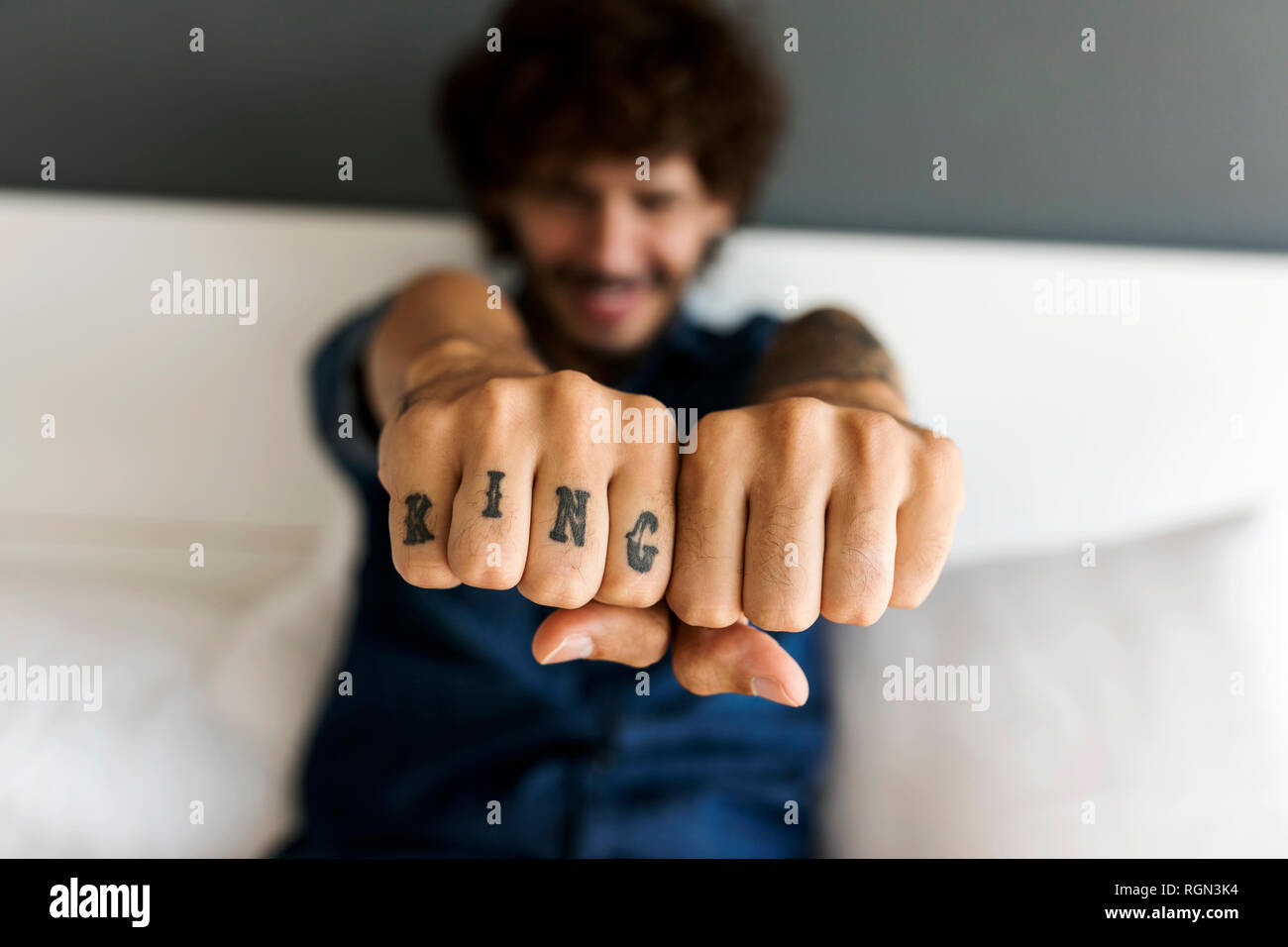 Man showing hands hi-res stock photography and images - Alamy