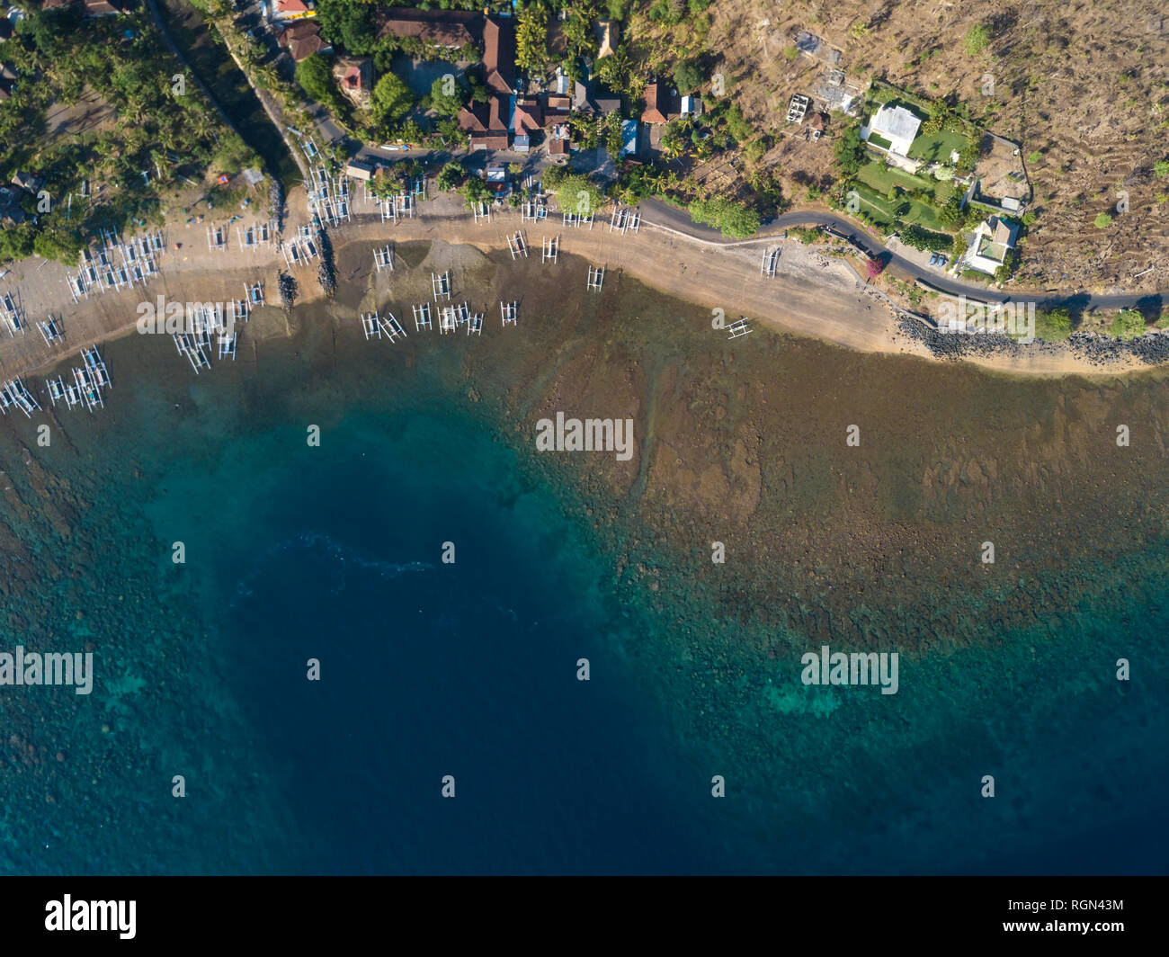 Indonesia, Bali, Amed, Aerial view of Lipah beach Stock Photo - Alamy