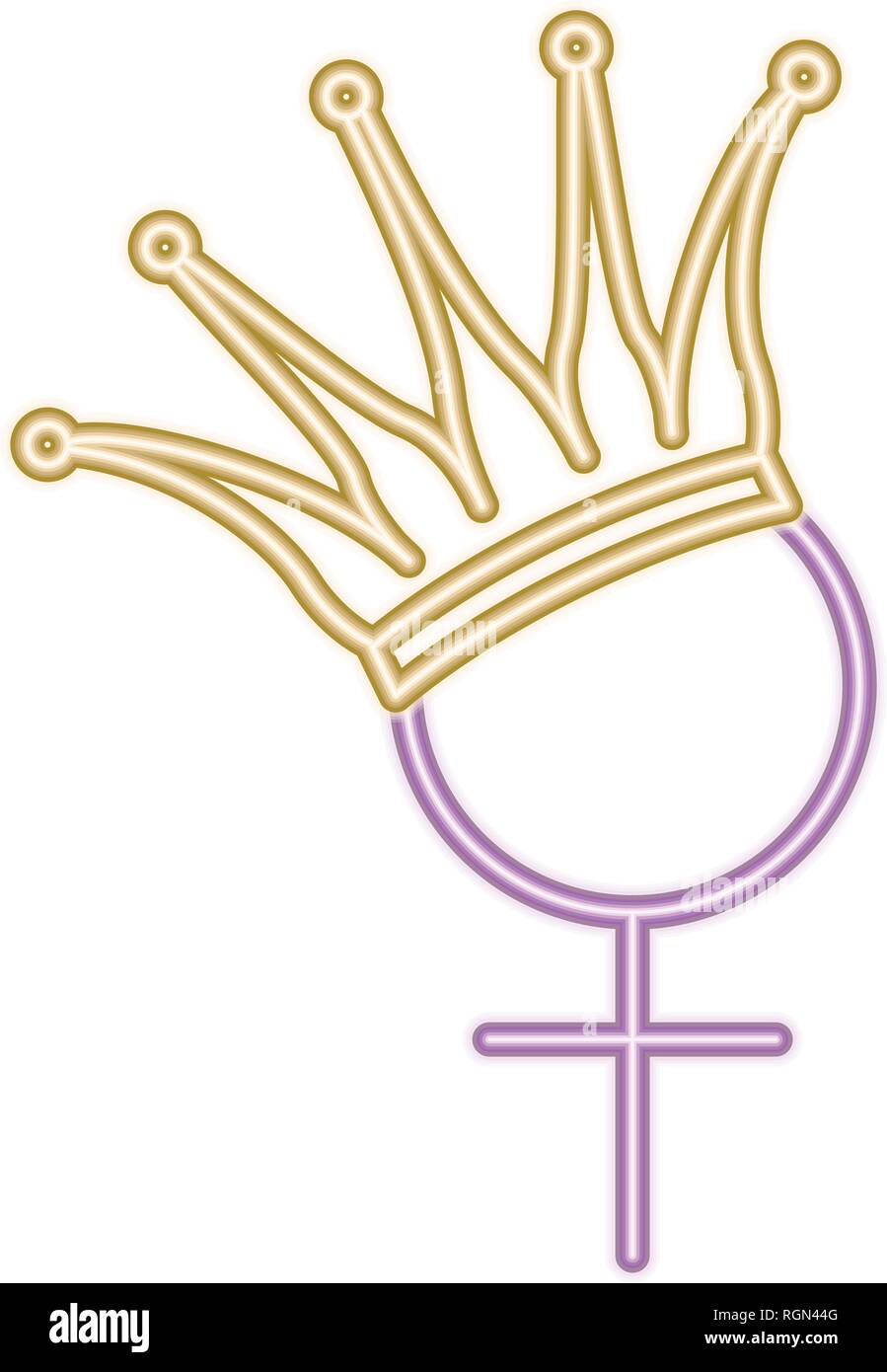 gender female symbol with crown Stock Vector Image & Art - Alamy