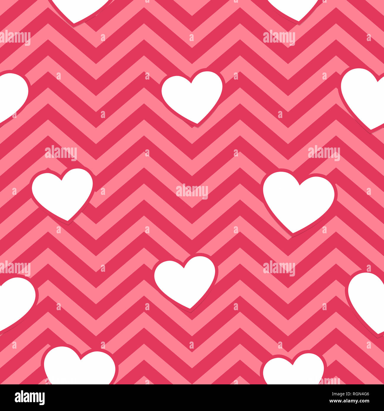 Valentine Day Pink Hearts Geometric Seamless Background , Pattern ...