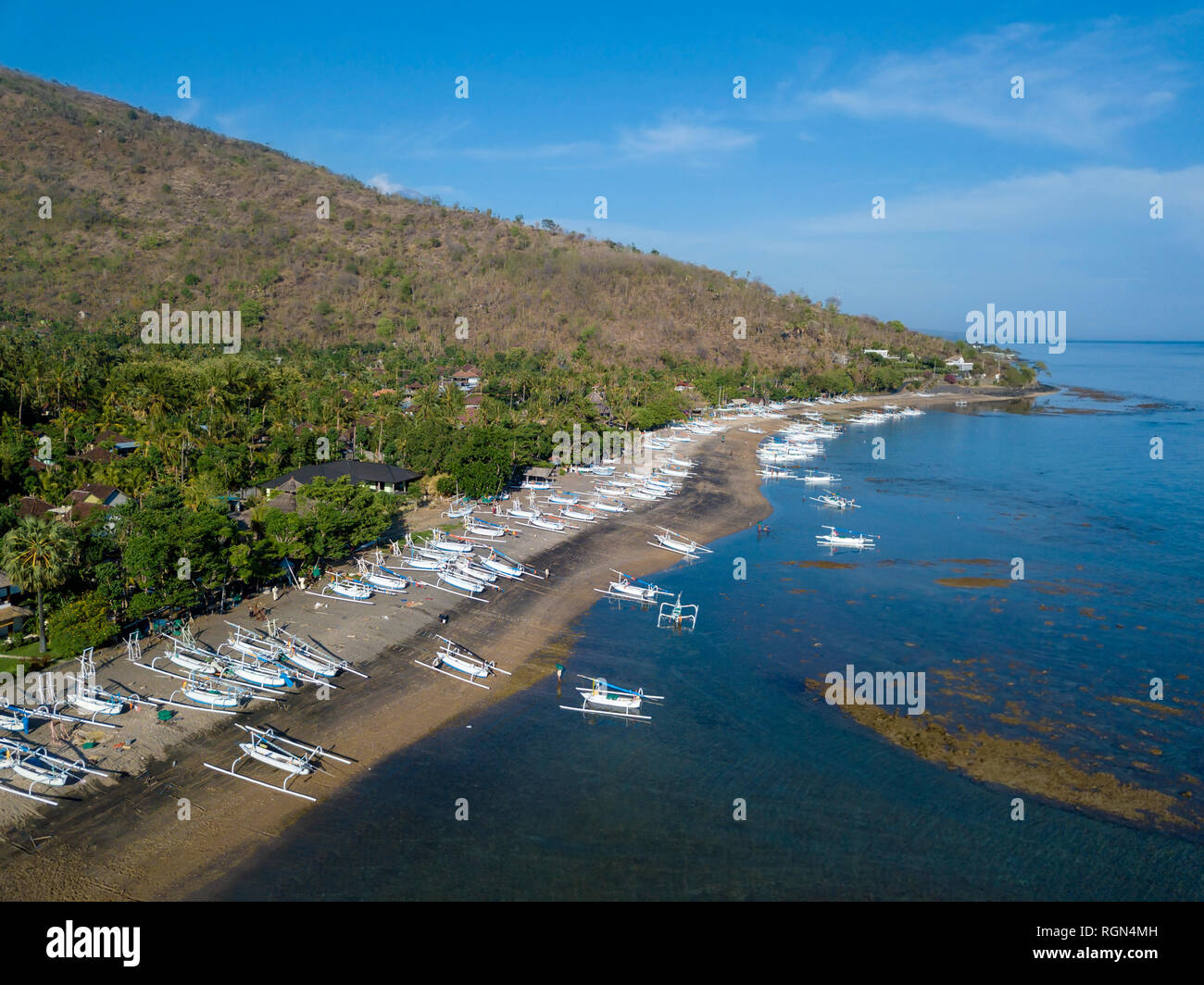 Indonesia, Bali, Amed, Aerial view of Lipah beach Stock Photo - Alamy