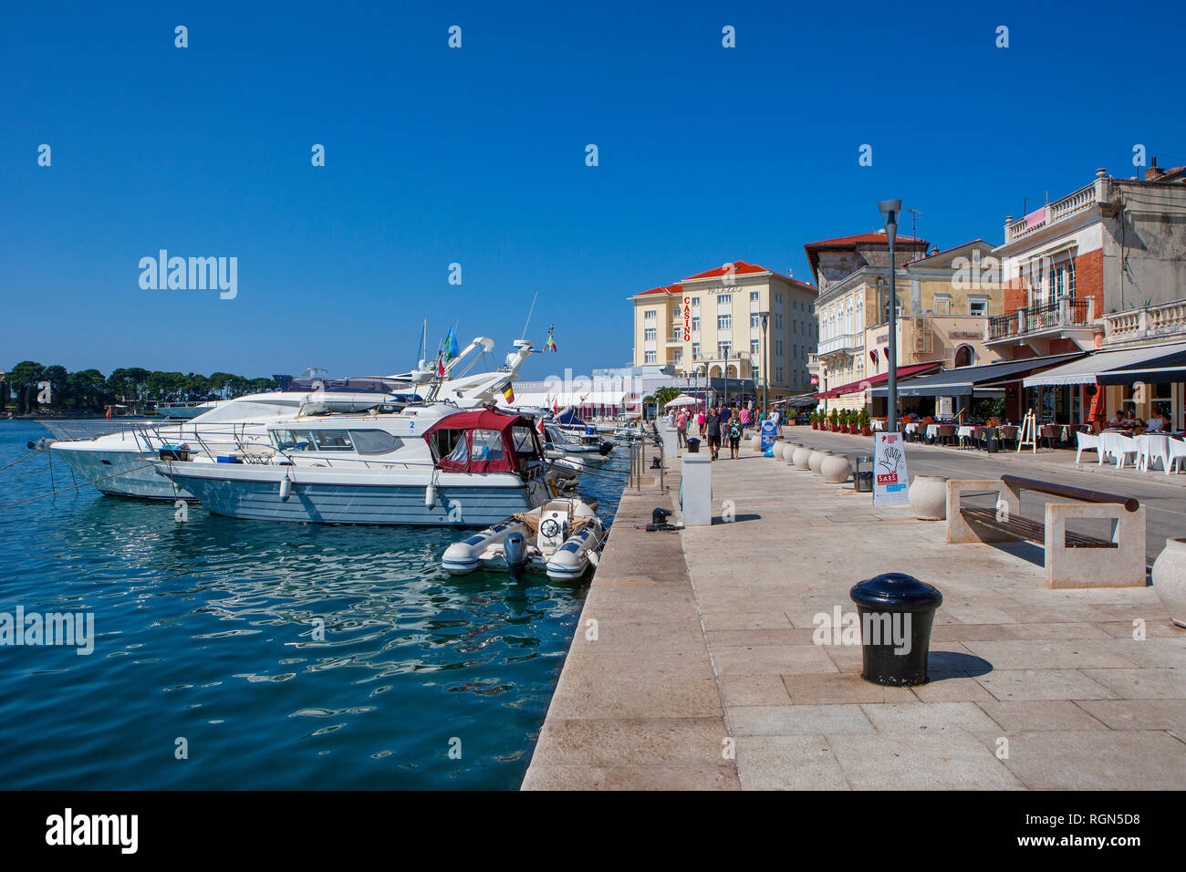 Croatia, Istria, Porec, Old town at harbour Stock Photo - Alamy