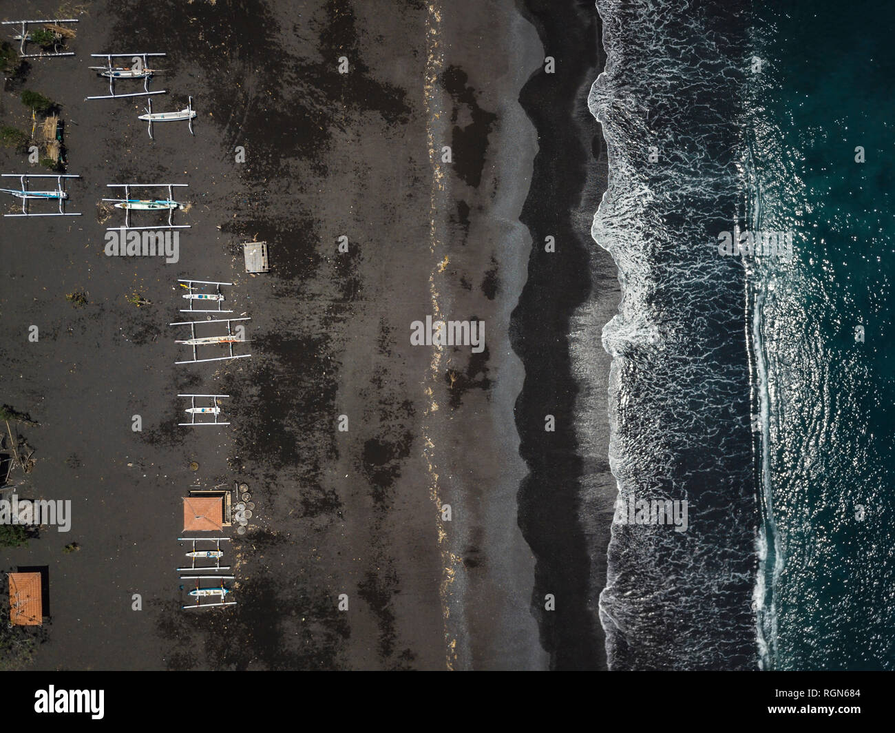 Indonesia, Bali, Karangasem, Aerial view of Bugbug beach Stock Photo ...