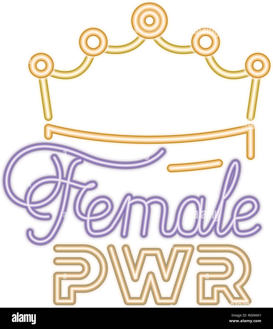 female power label with crown icons Stock Vector Image & Art - Alamy