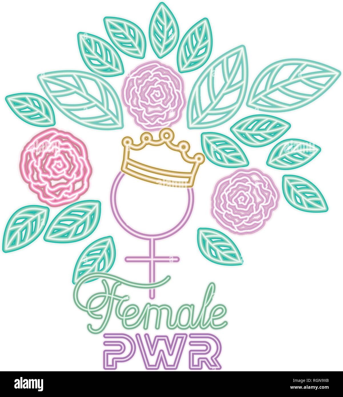 female power label gender female symbol icons Stock Vector Image & Art ...