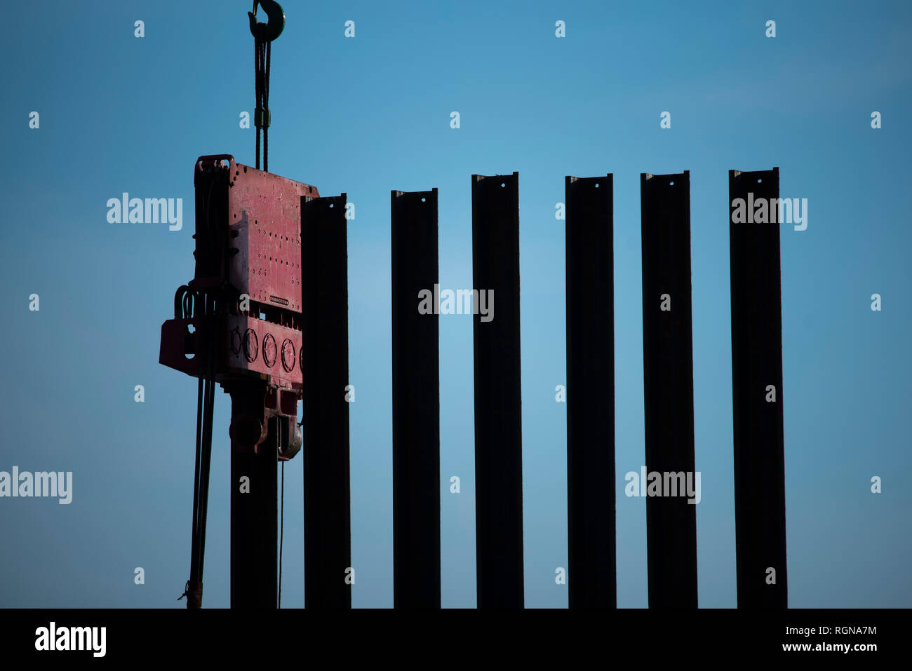 Machines are working in piling Stock Photo - Alamy