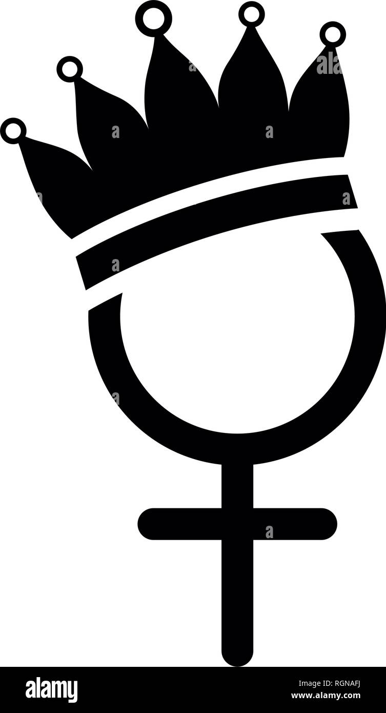 gender female symbol with crown Stock Vector Image & Art - Alamy