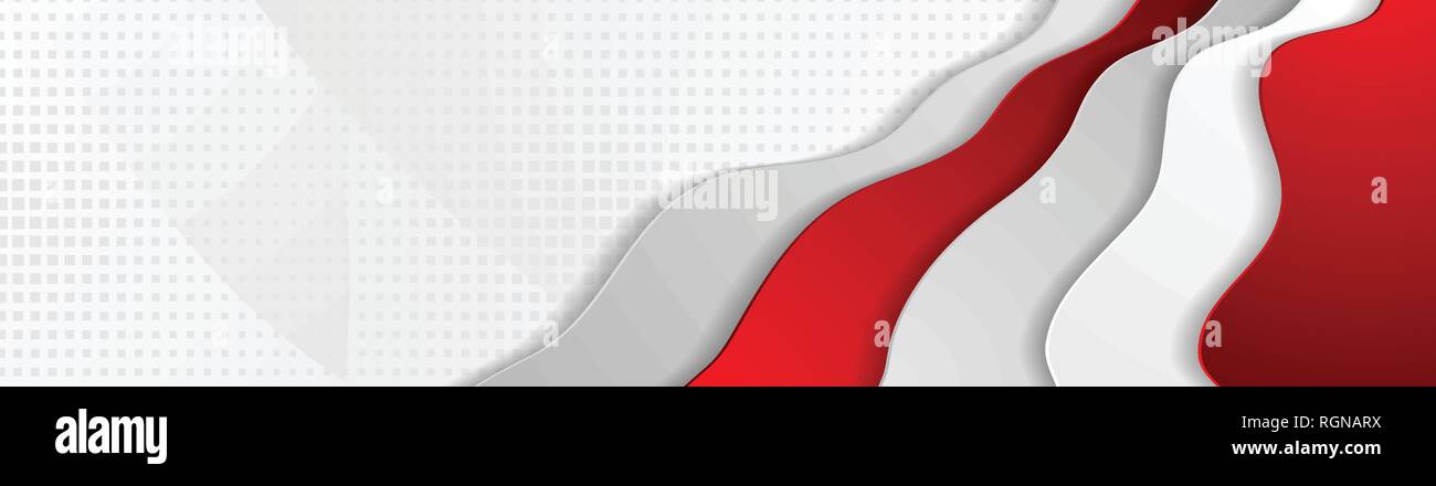 Abstract modern red wavy corporate banner design. Vector background ...