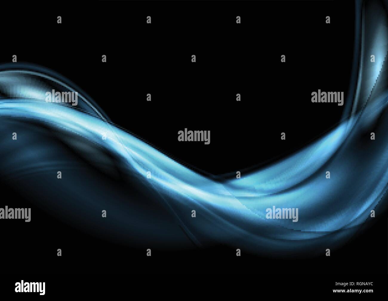Dark Blue Abstract Flowing Dynamic Waves Vector Background Stock Vector