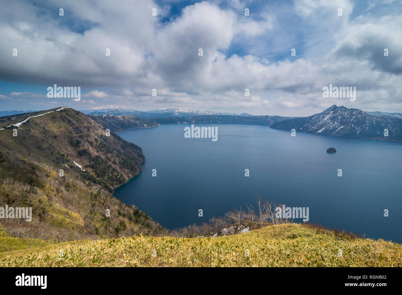 Hokkaido, Akan Mashu National Park, Caldera of Lake Mashu Stock Photo ...