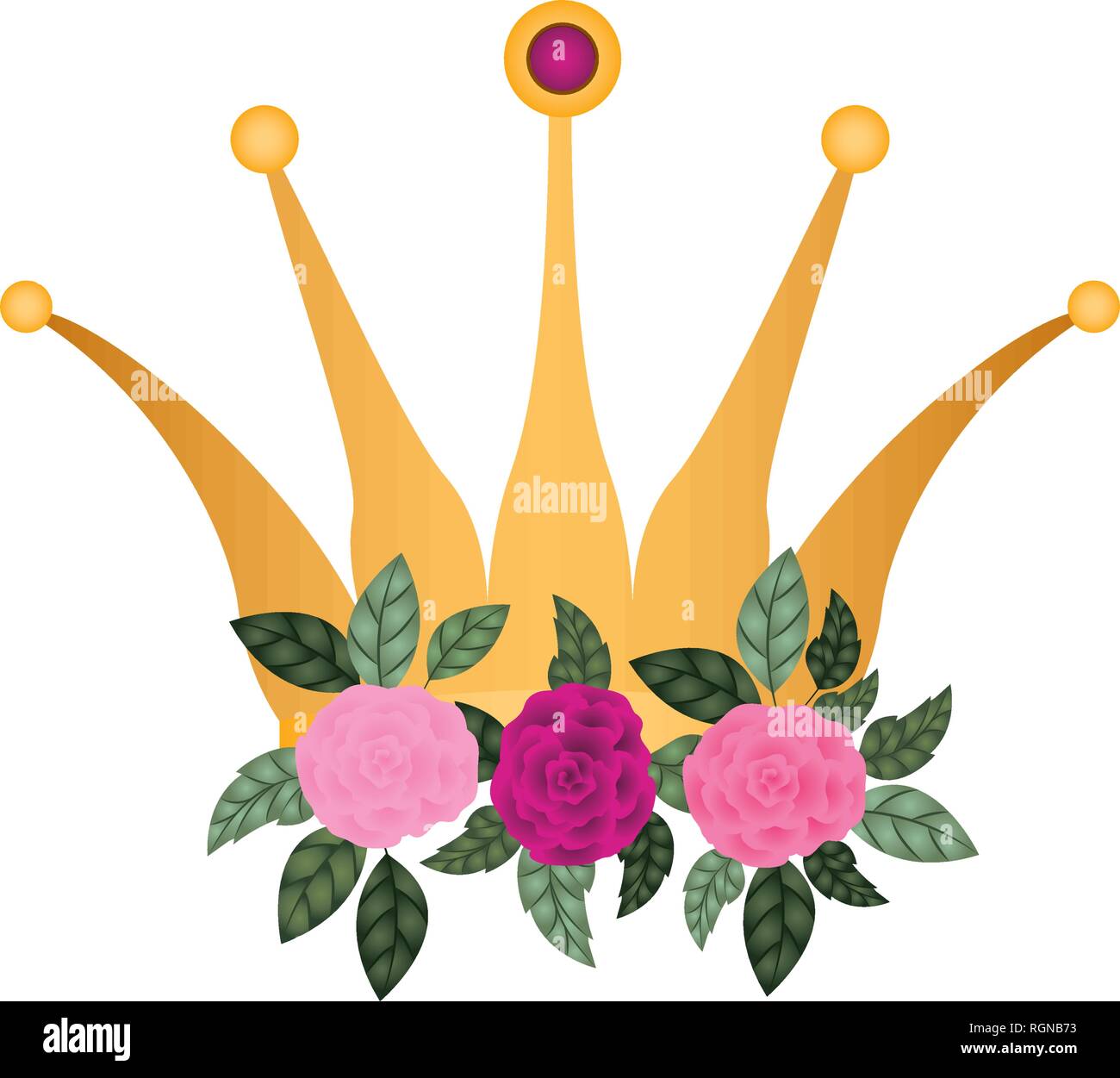 golden crown with roses isolated icon Stock Vector Image & Art - Alamy