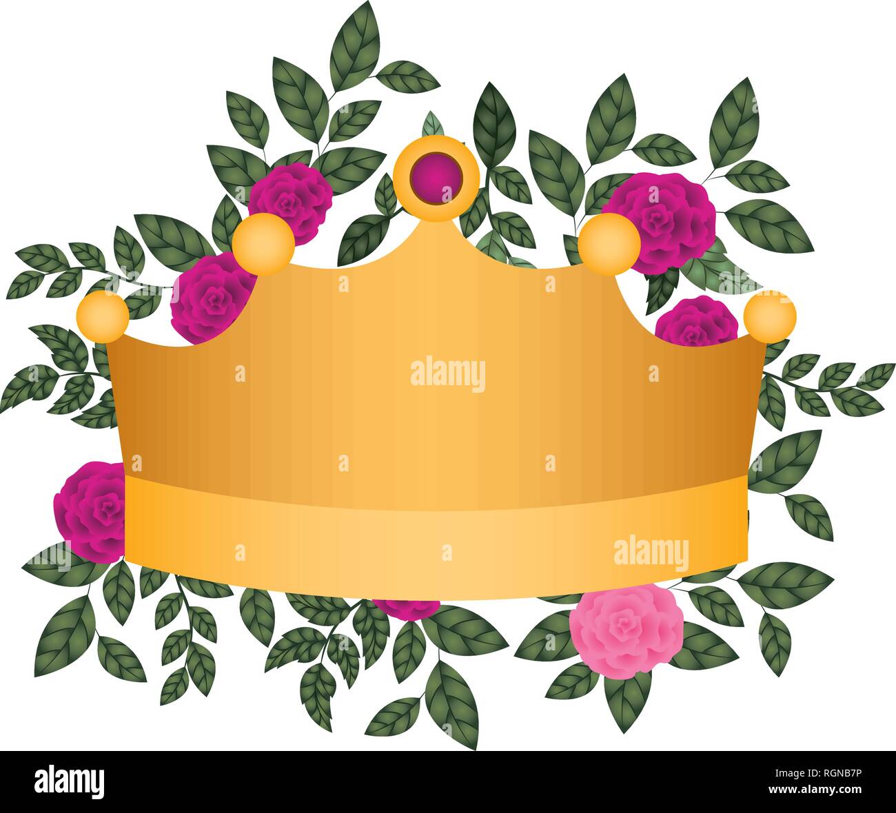 golden crown with roses isolated icon Stock Vector Image & Art - Alamy