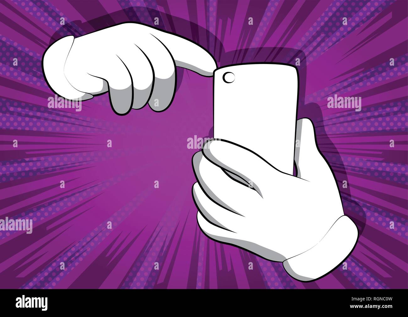 Vector cartoon hands using a mobile phone. Illustrated hand expression ...