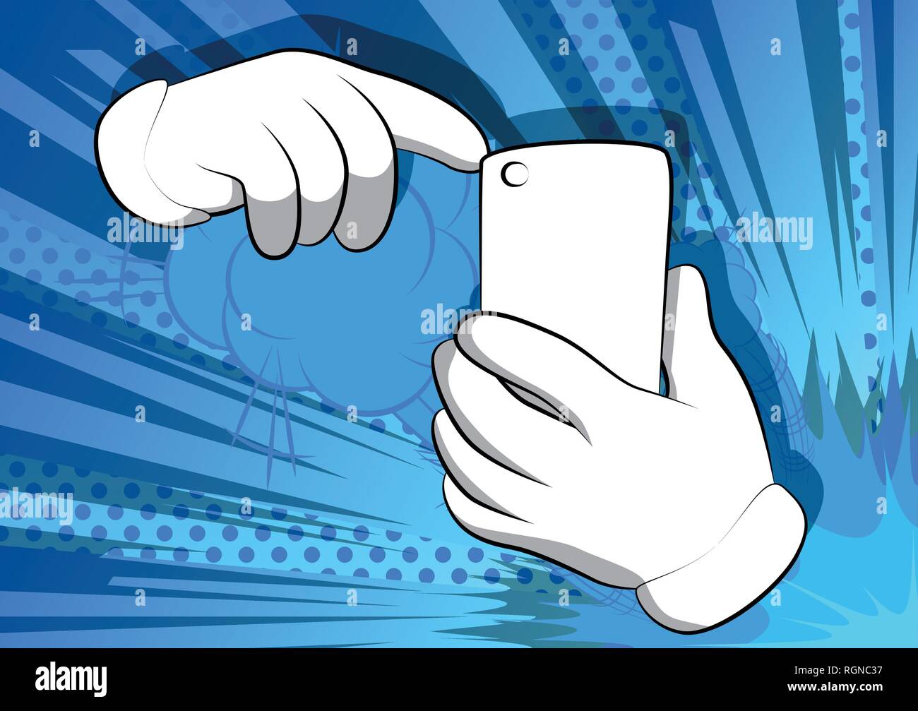 Vector cartoon hands using a mobile phone. Illustrated hand expression ...
