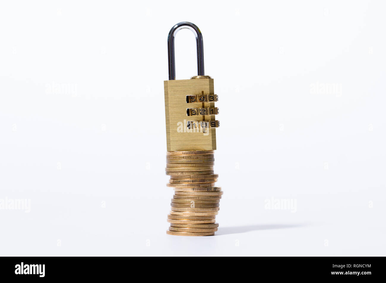 Money and lock, financial and economic security and protection Stock ...