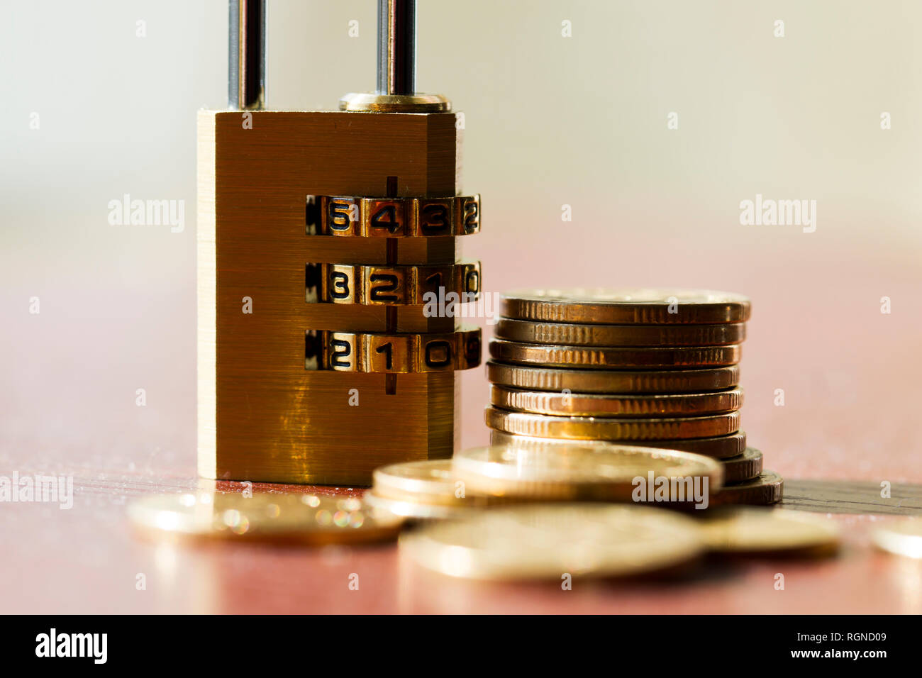 Money and lock, financial and economic security and protection Stock ...