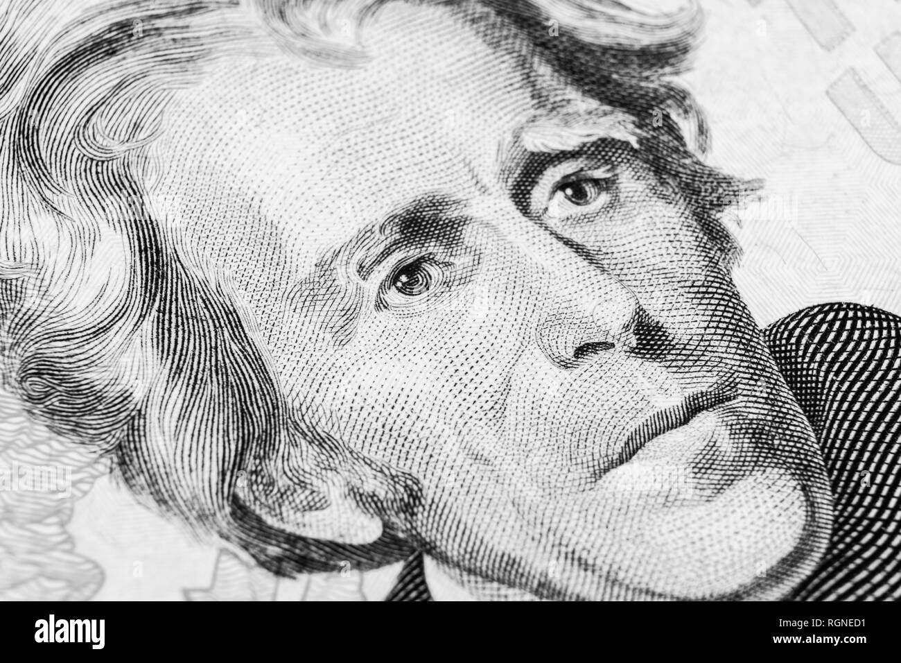 Twenty dollar bill view Black and White Stock Photos & Images - Alamy