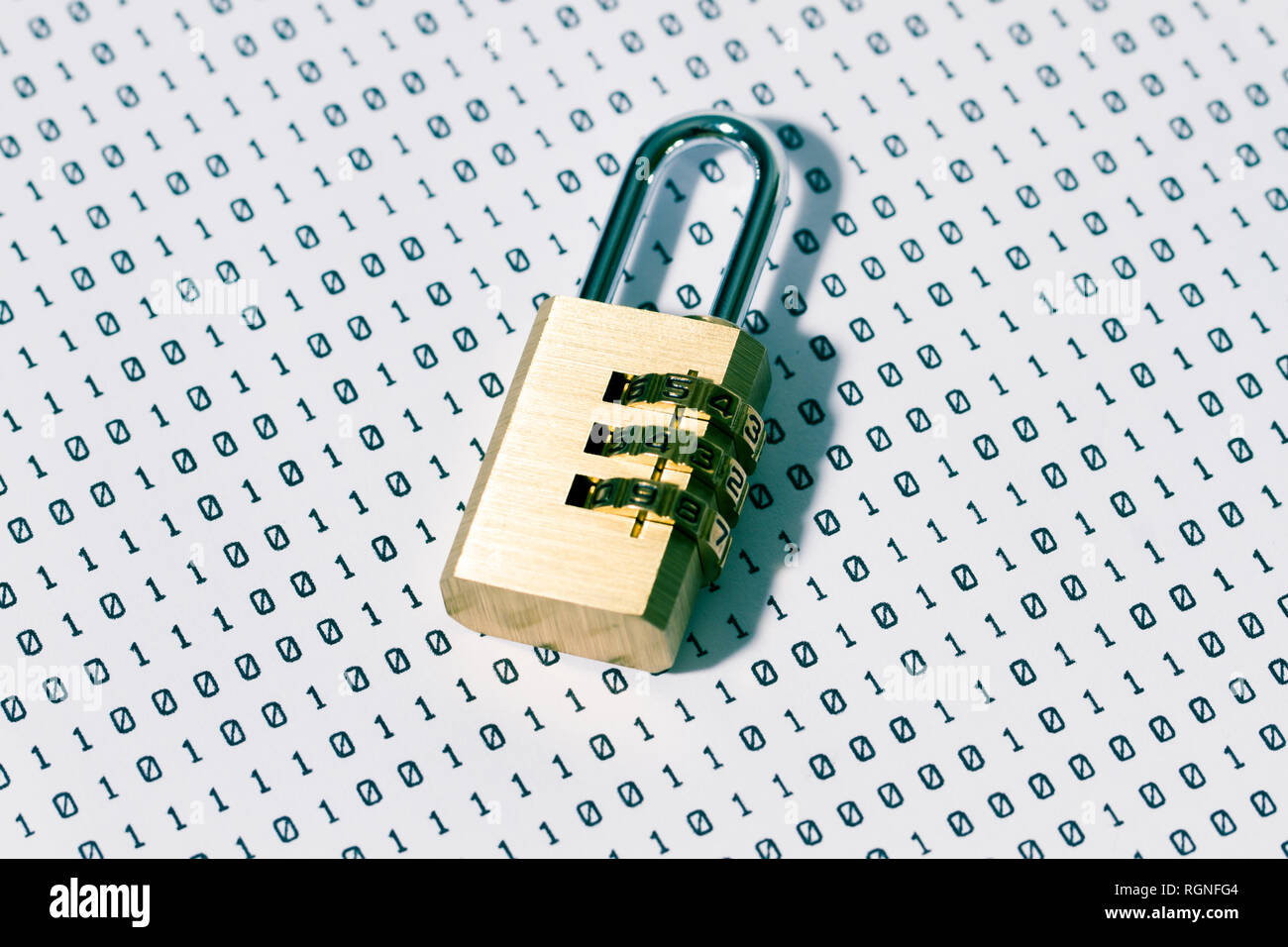 Digital code and lock, network data security Stock Photo - Alamy