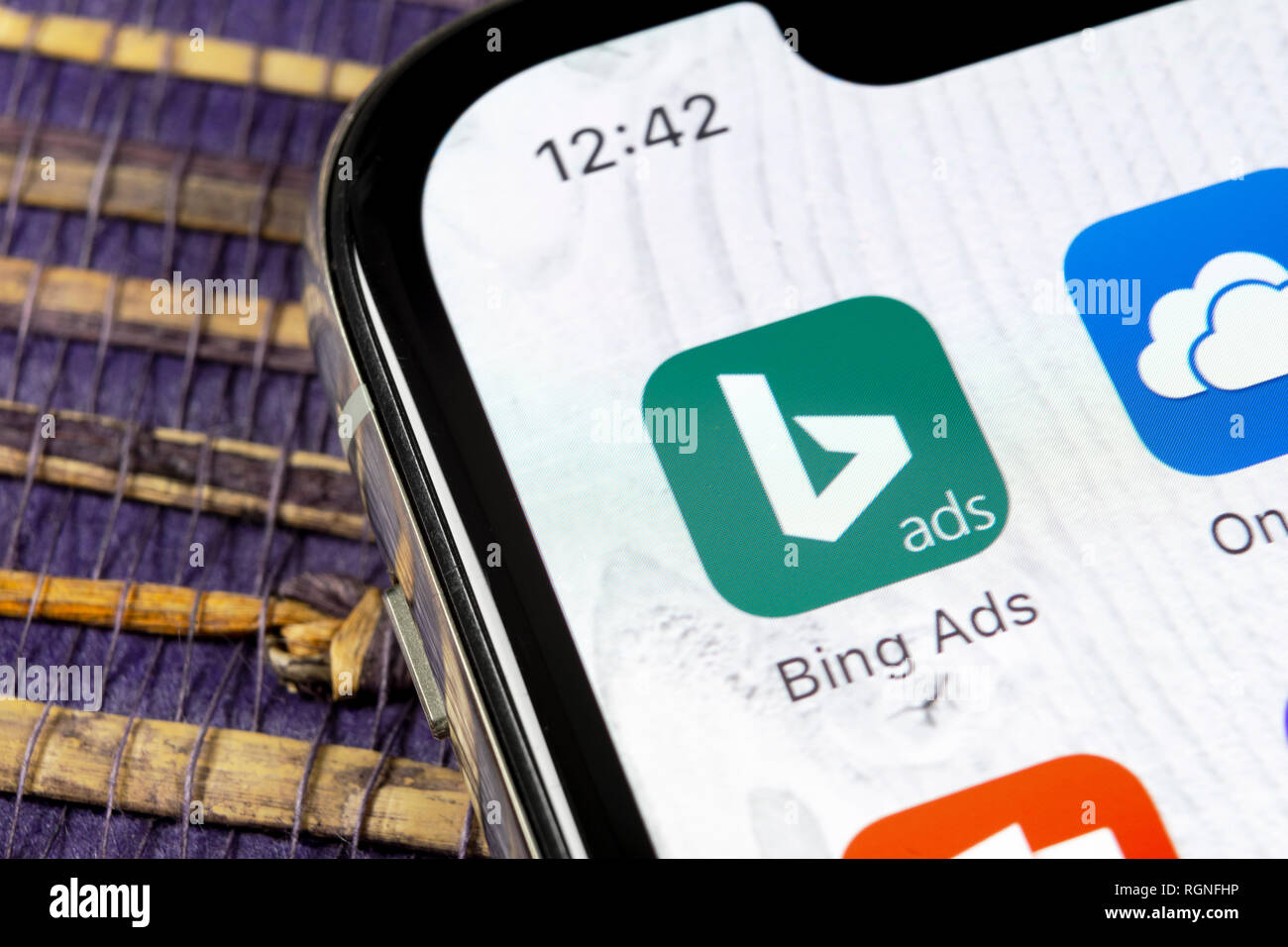 Sankt-Petersburg, Russia, December 5, 2018: Bing application icon on ...