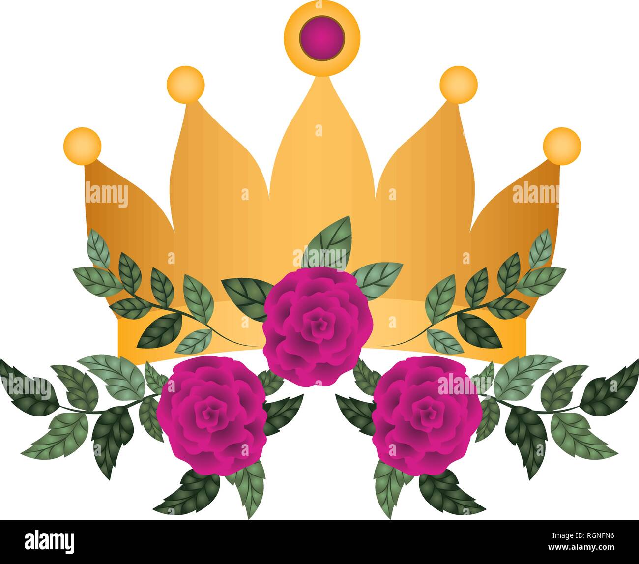 golden crown with roses isolated icon Stock Vector Image & Art - Alamy