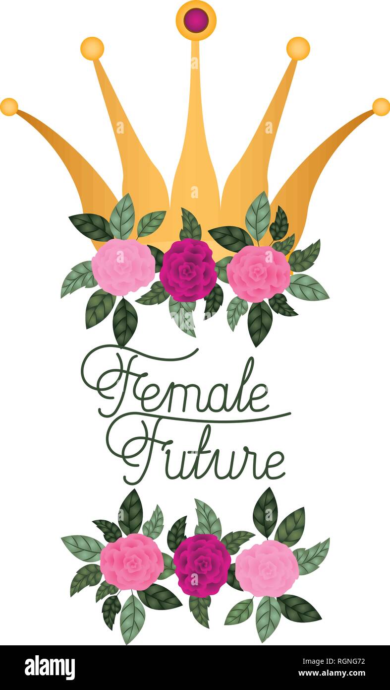 female future label with roses isolated icon Stock Vector Image & Art ...