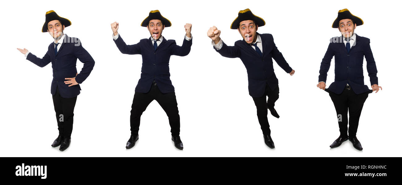 Young captain isolated on white Stock Photo - Alamy