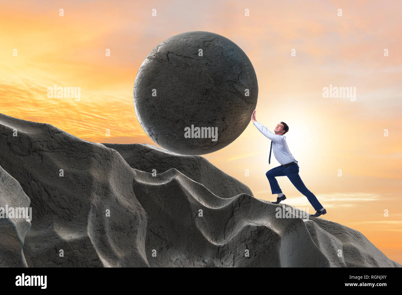 Concept of businessman with high determination Stock Photo - Alamy