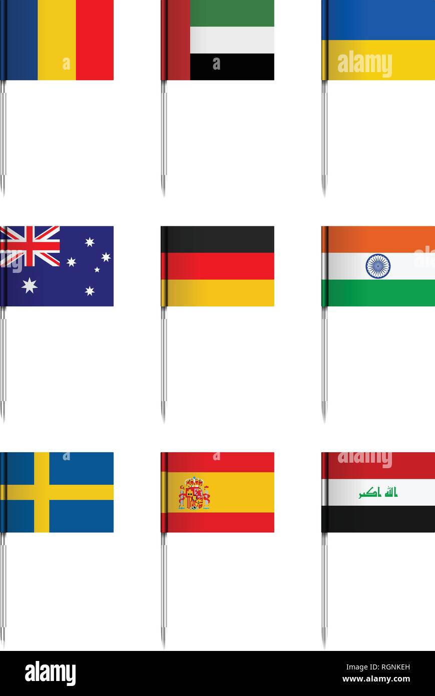 National flag set on a white background Stock Vector Image & Art - Alamy