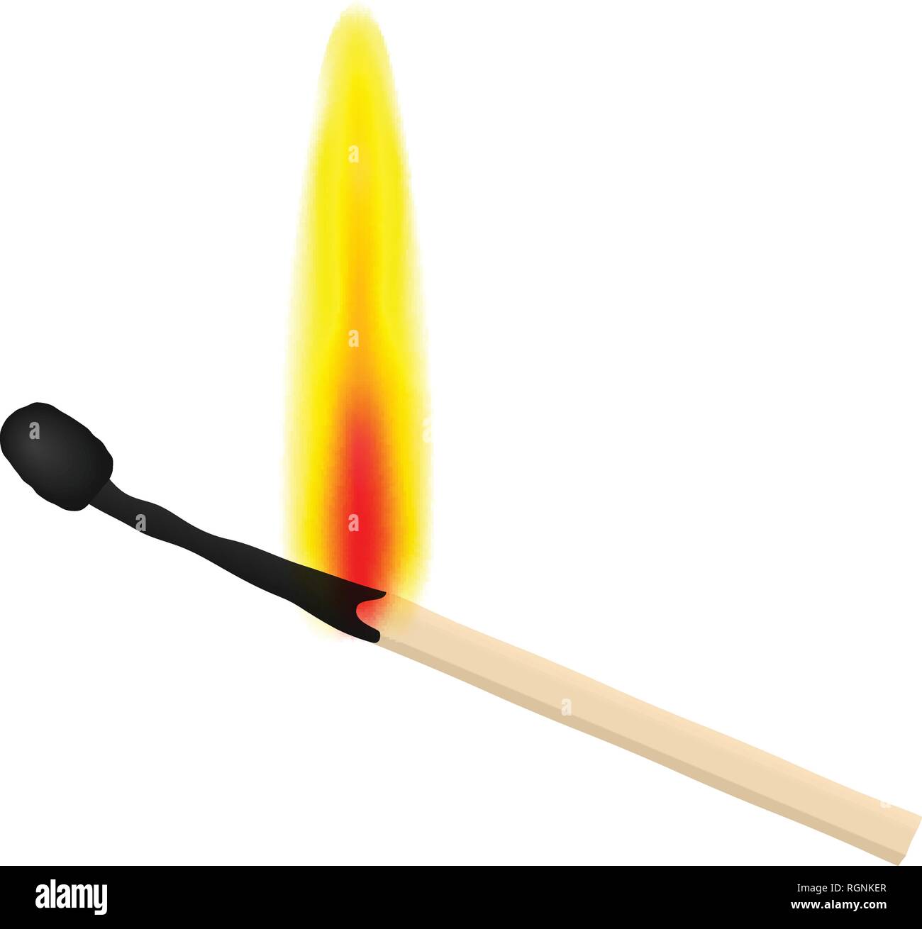 Match on fire on white background. Vector illustration Stock Vector ...