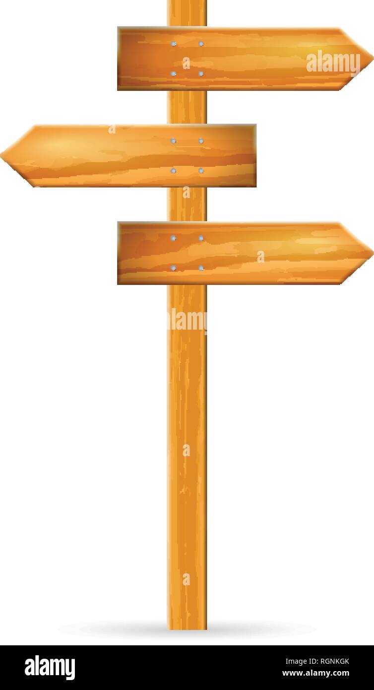 Wooden sign post on a white background Stock Vector Image & Art - Alamy