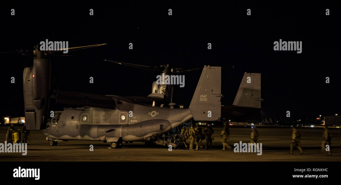 A U.S. Air Force CV-22 Osprey from the 8th Special Operations Squadron ...