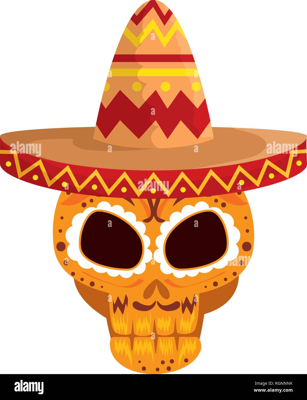 death day mask with mariachi hat Stock Vector Image & Art - Alamy